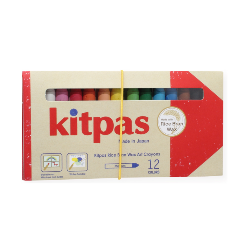 Kitpas - Crayons en Cire de Riz - 12 Couleurs – Le Petit Cocon